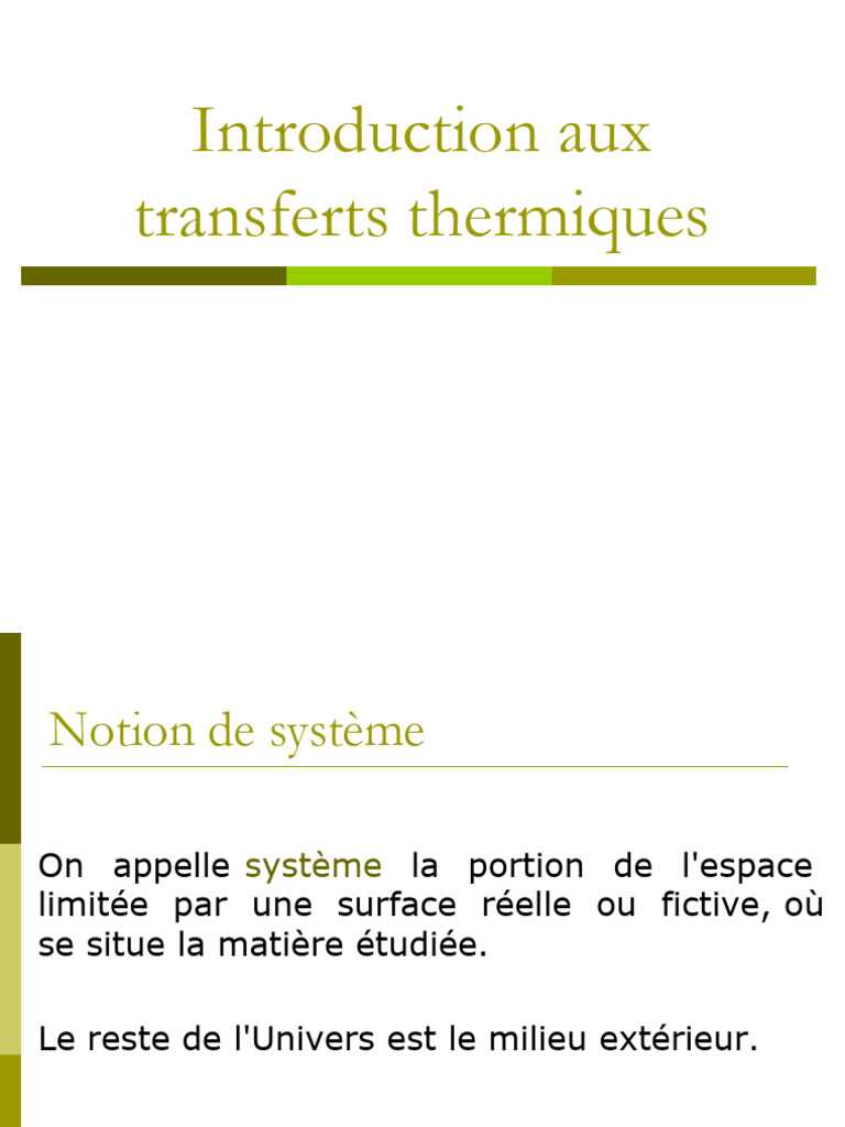 1-Introduction Aux Transferts Thermiques | PDF
