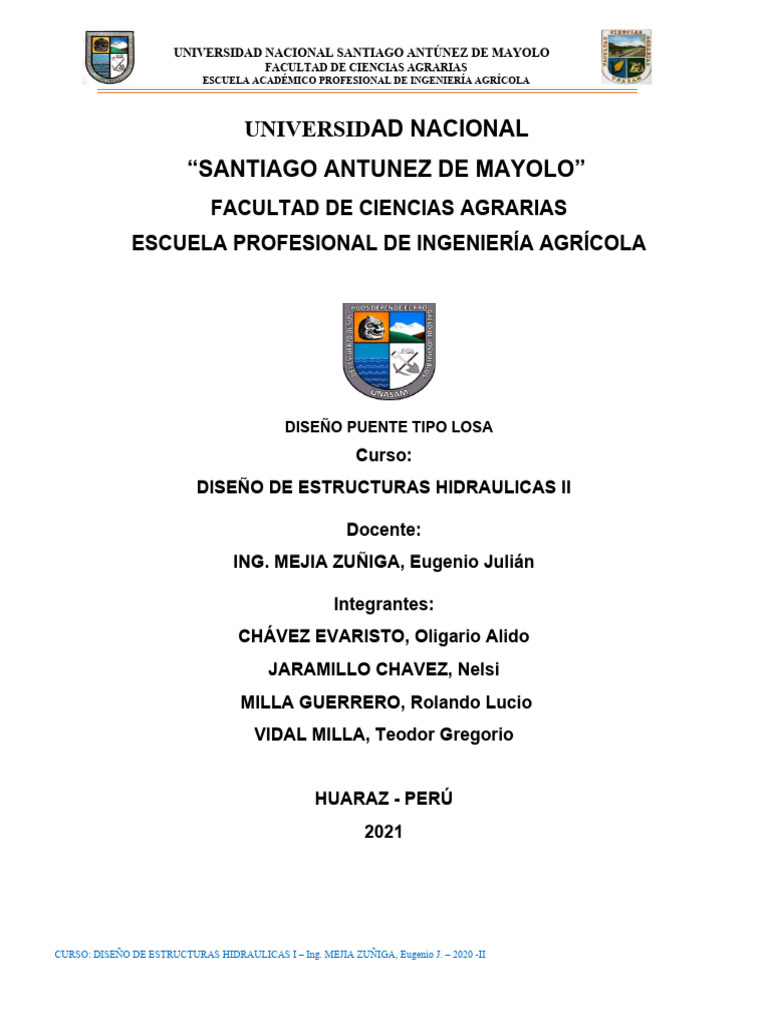 Diseño De Puente Tipo Losa De 10m Descargar Gratis Pdf Mecánica De