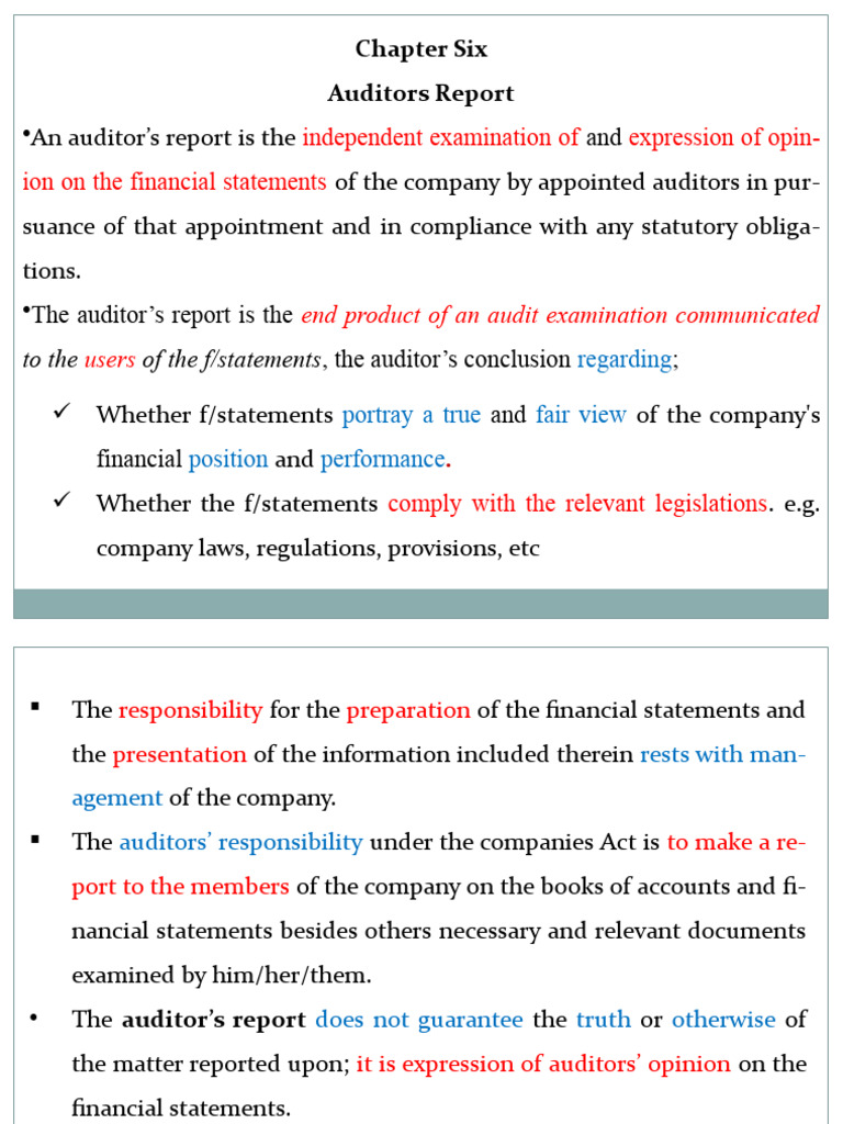 Ch6 Audit Report | PDF | Auditor's Report | Audit