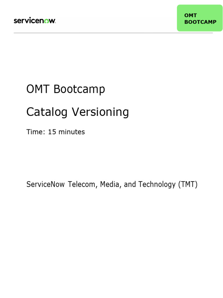 OMT Bootcamp: Catalog Versioning Guide | PDF | Trademark | Internet