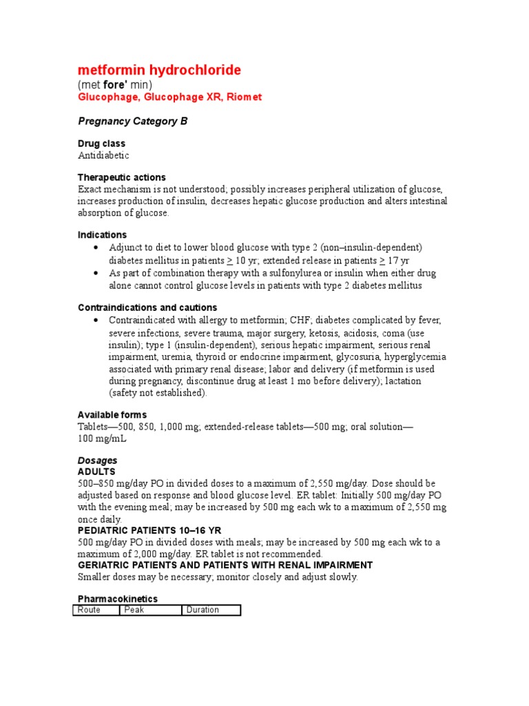 Metformin Hydro Chloride | PDF | Diabetes | Rtt