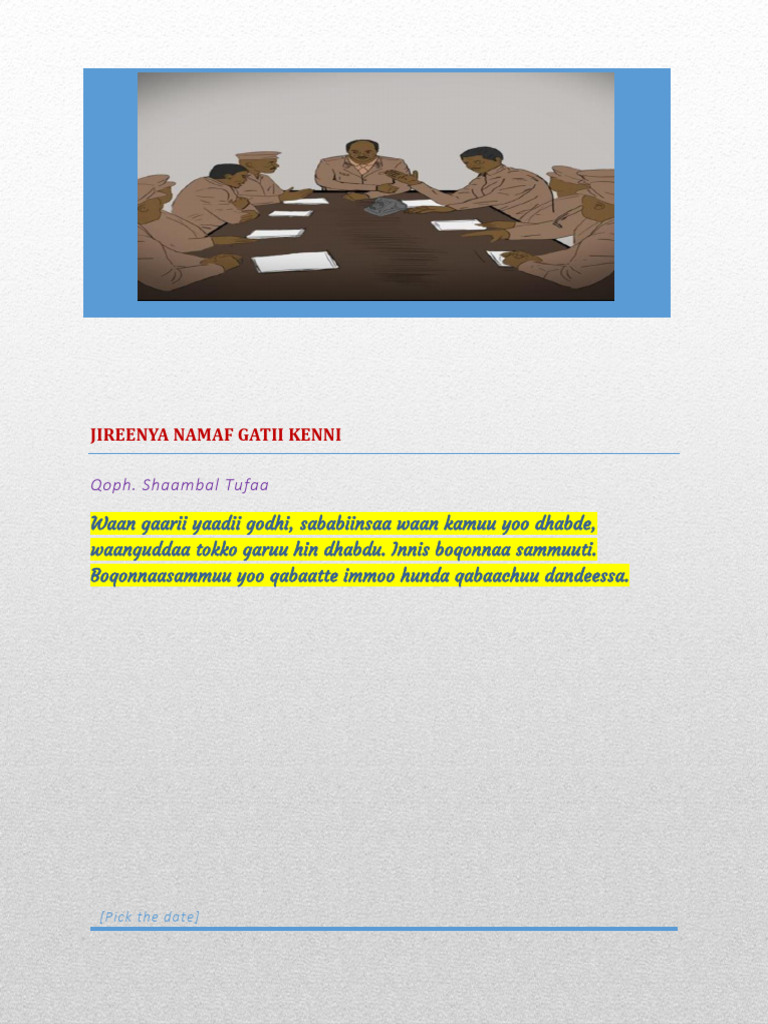 Jireenya Namaf Gatii Kenni | PDF