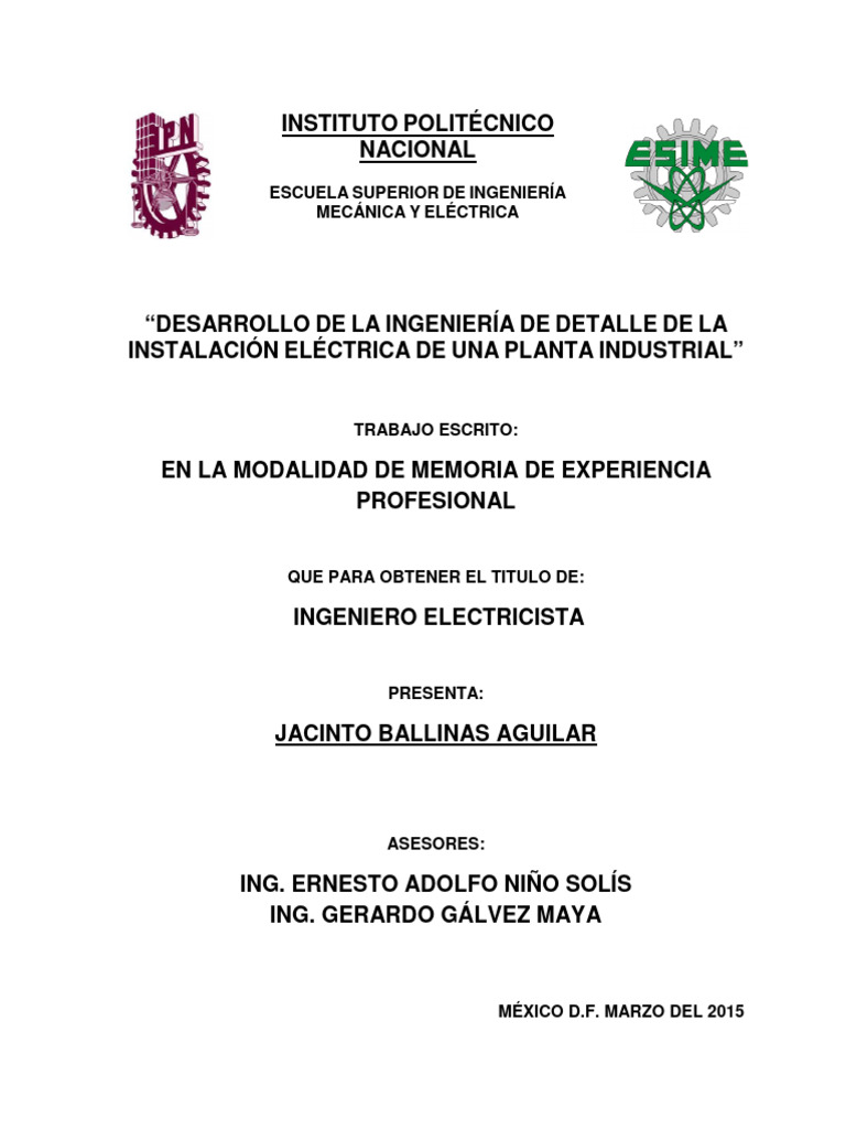 Ingenieria Detalle Proyecto Industrial | Descargar gratis PDF | Ingeniería | Ingenieria Eléctrica