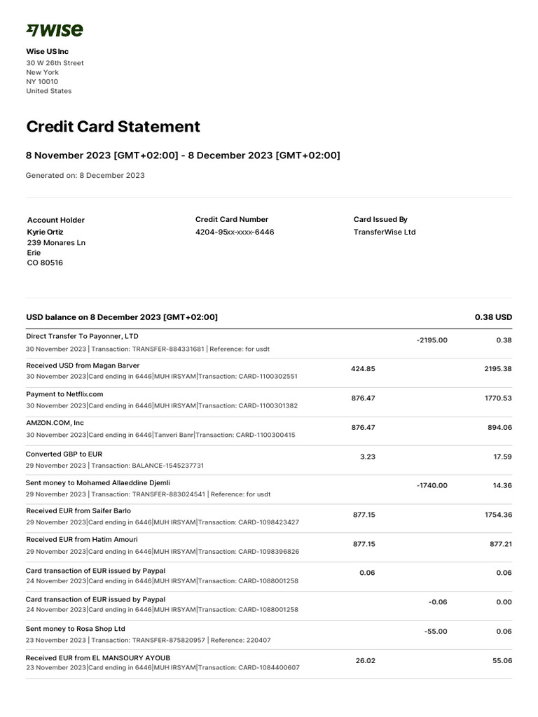 Wise Statement | PDF