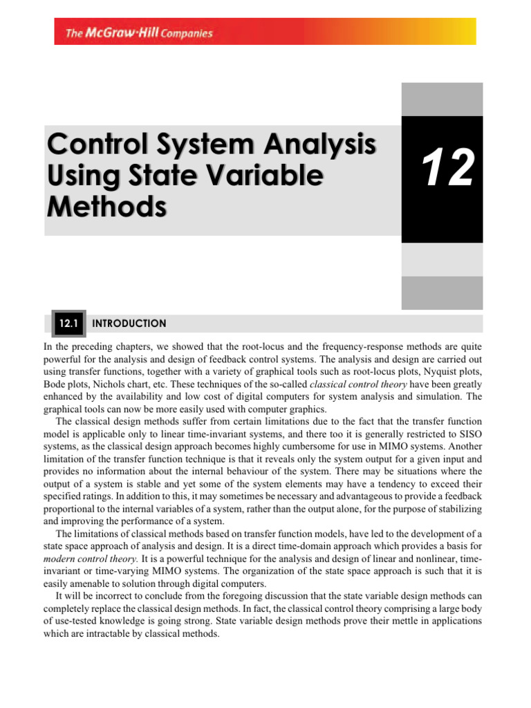 Control System Analysis Using State Vari | Download Free PDF | Matrix (Mathematics) | Electric Motor