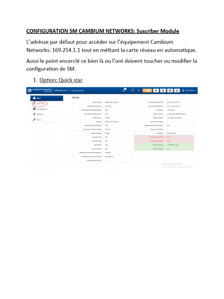 Configuration SM Cambium Networks | PDF