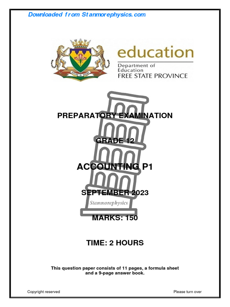 FS Accounting Grade 12 September 2023 P1 and Memo | PDF | Business ...