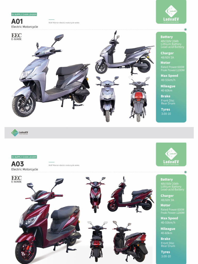 LadeaEV Electric Motorcycle Catalog | PDF