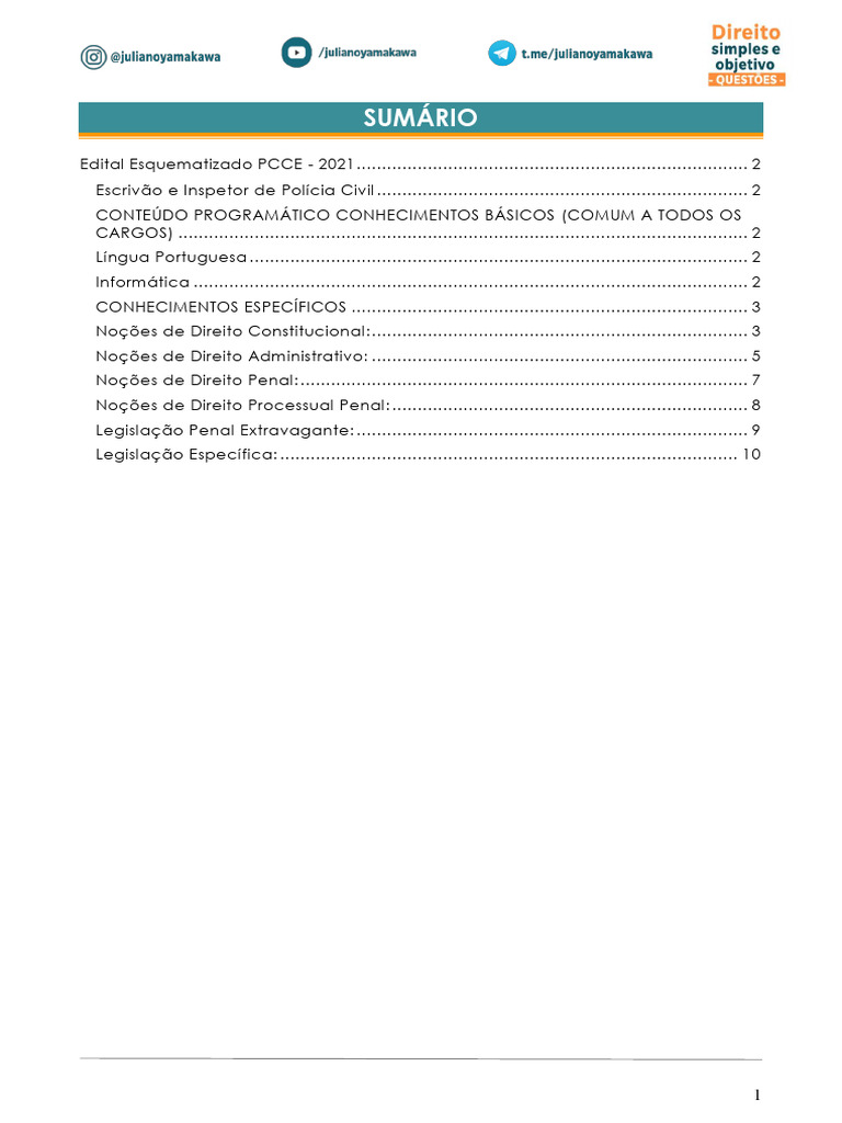Edital PCCE Verticalizado - Escrivão e Inspetor | PDF