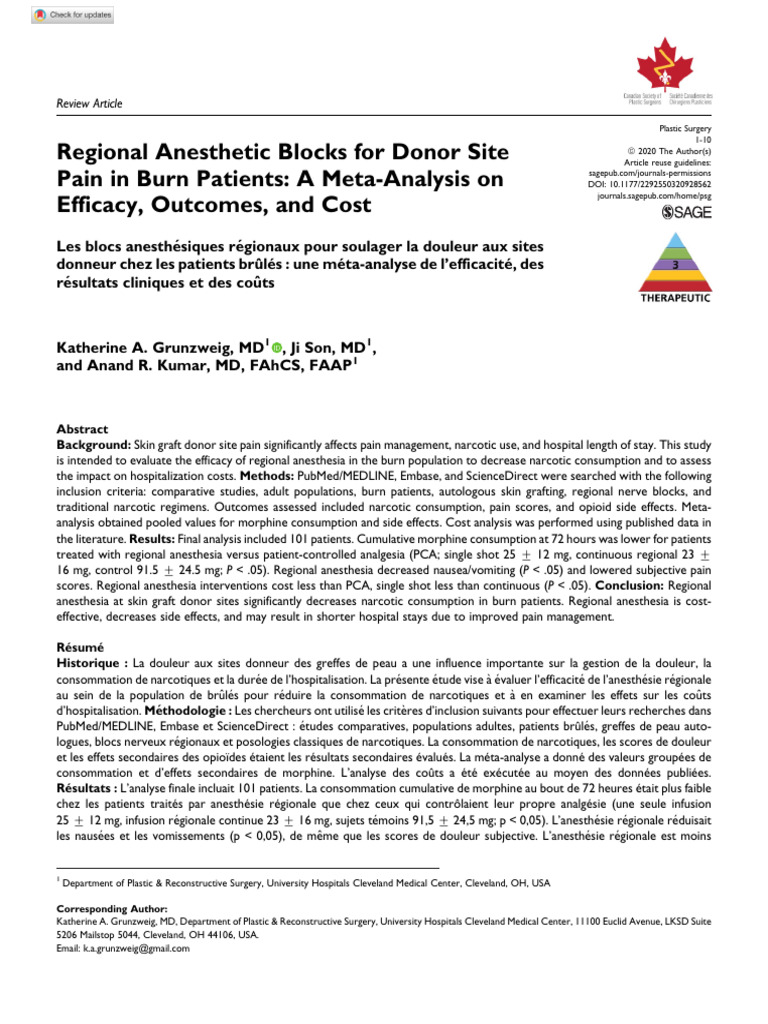 Regional Anesthetic Blocks for Donor Site | PDF | Anesthesia | Pain ...
