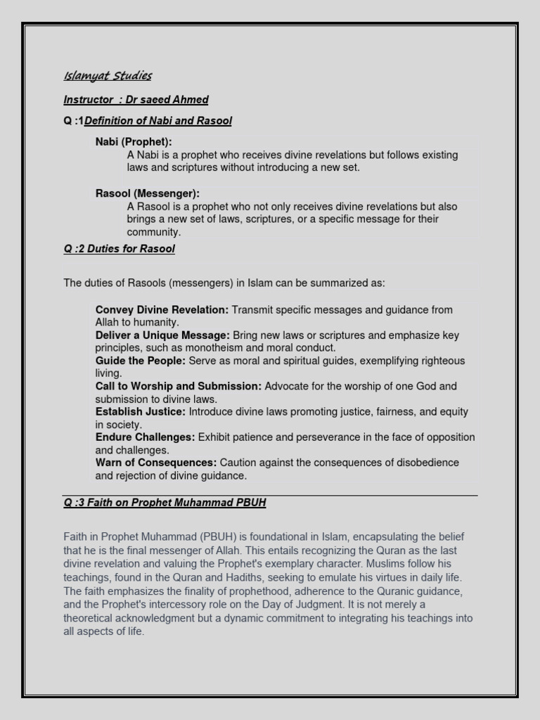 Islamyat | PDF | Prophets And Messengers In Islam | Tawhid