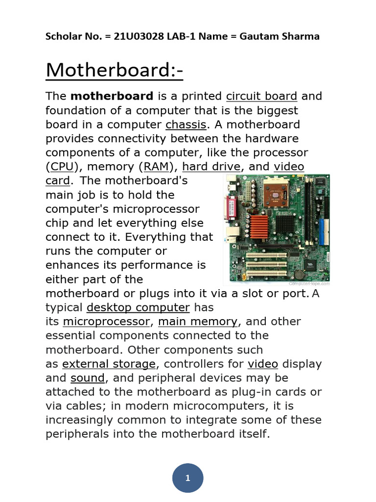 Motherboard | PDF | Computer Engineering | Computing