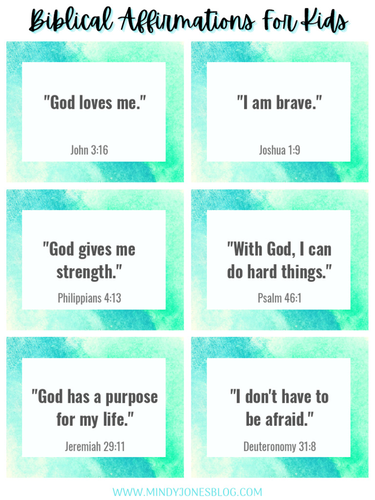 20 Biblical Affirmations For Kids | PDF
