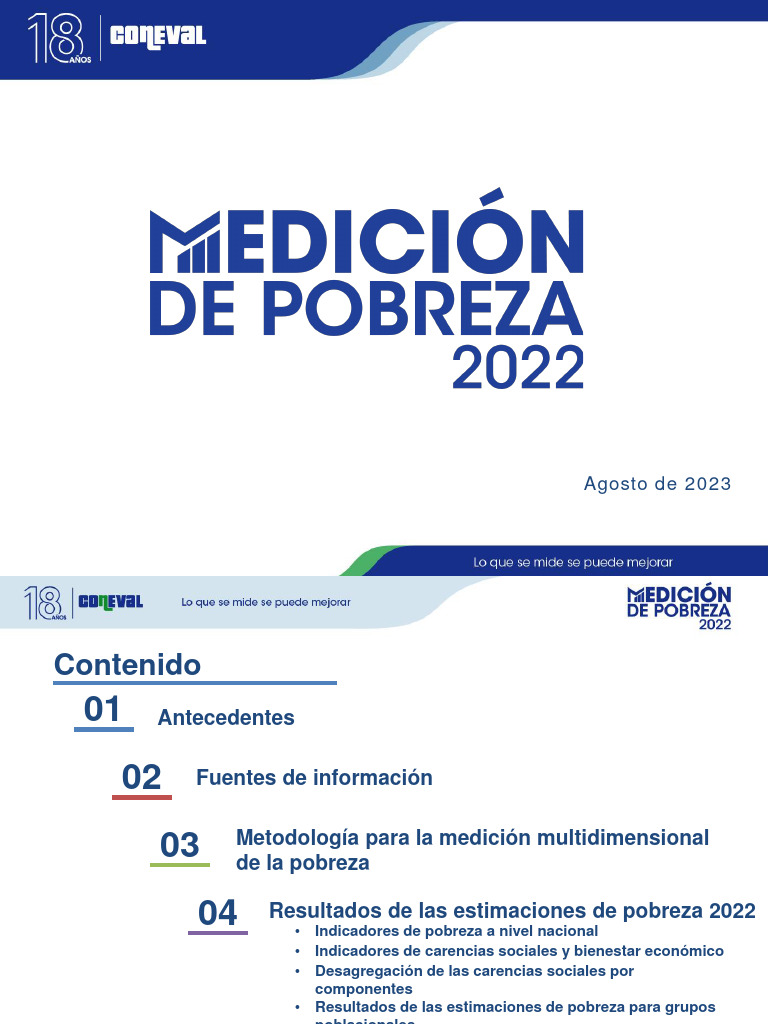 Medición Multidimensional de Pobreza 2022 | PDF | Pobreza | Pobreza e indigencia