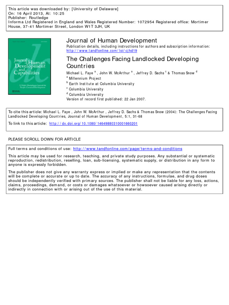 Journal of Human Development | PDF | Human Development Index | Economies
