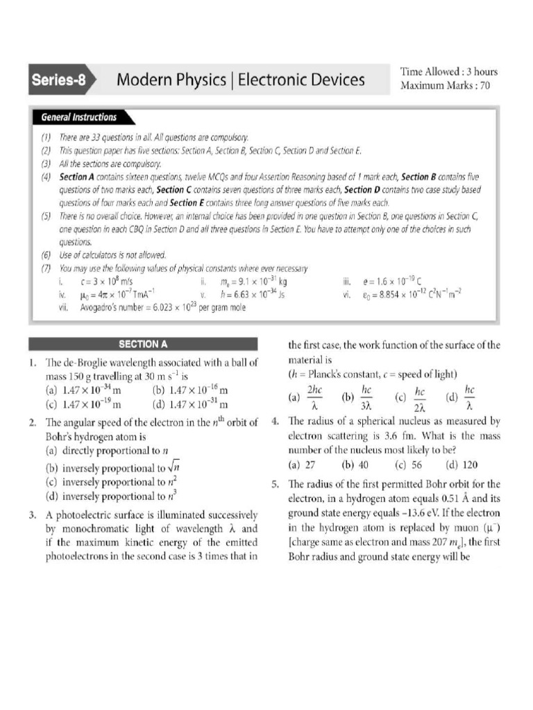 modern physics test | PDF
