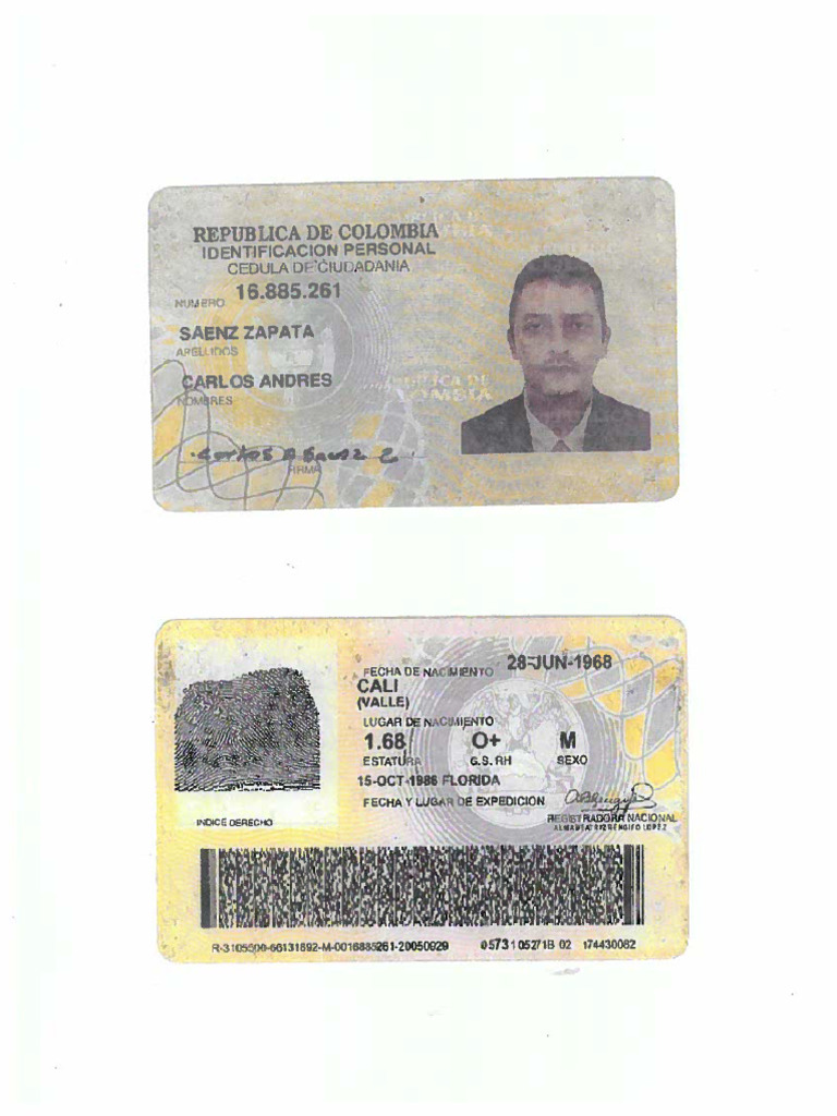 Cedula de Ciudadania Papa | PDF