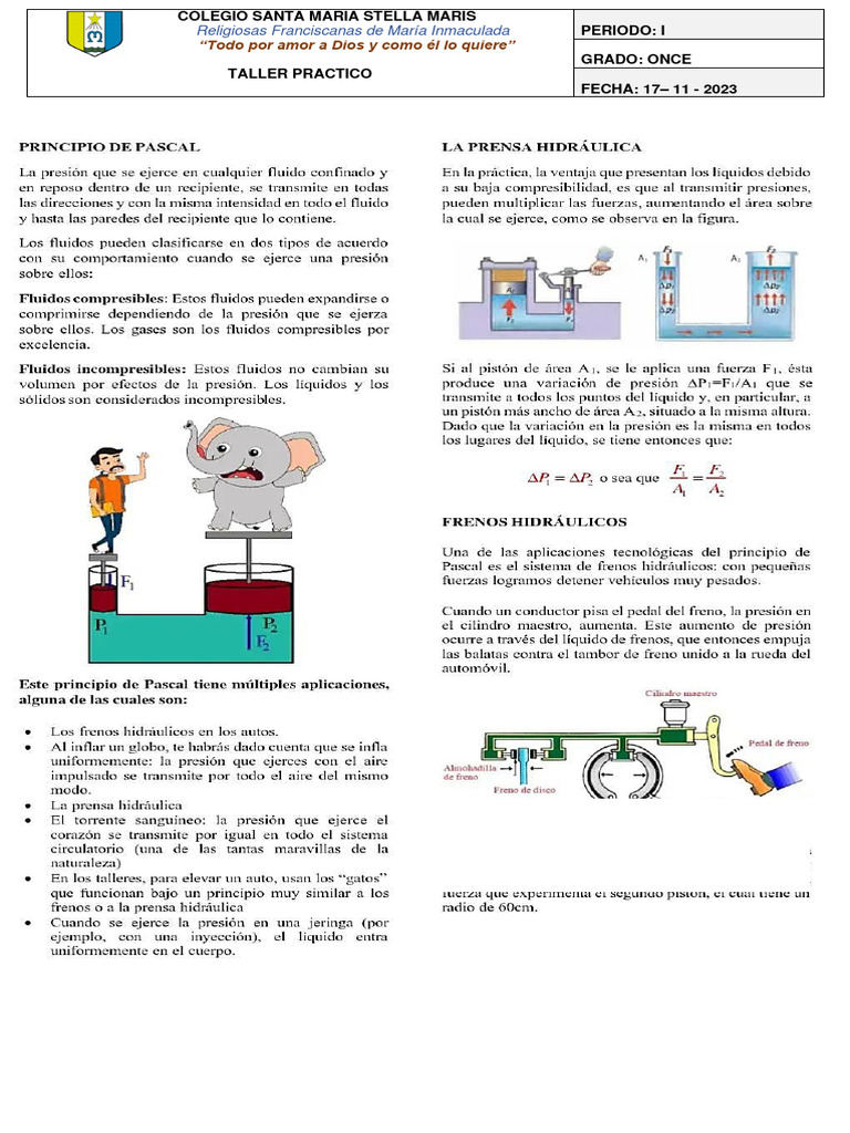 Taller Principio de Pascal Once | PDF