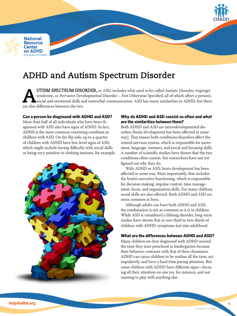 ADHD and Autism Spectrum Disorder | PDF | Attention Deficit ...