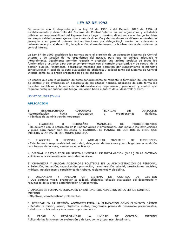 4.ley 87 de 1983 | PDF | Business | Planificación