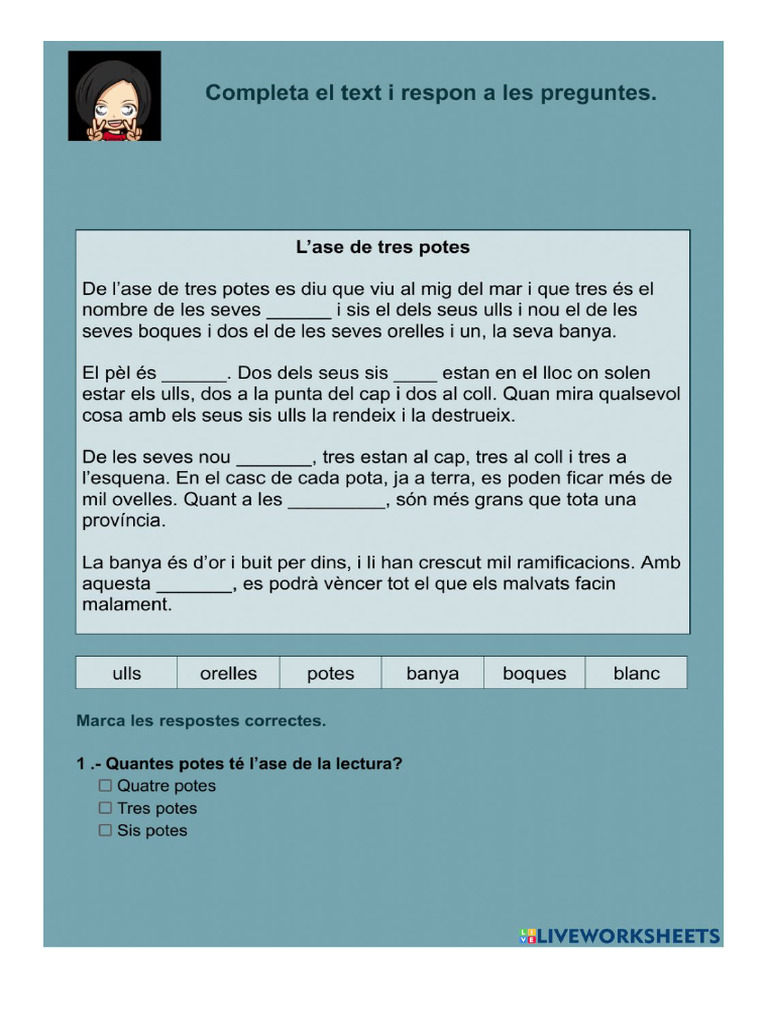 Comprensió L'ase | PDF