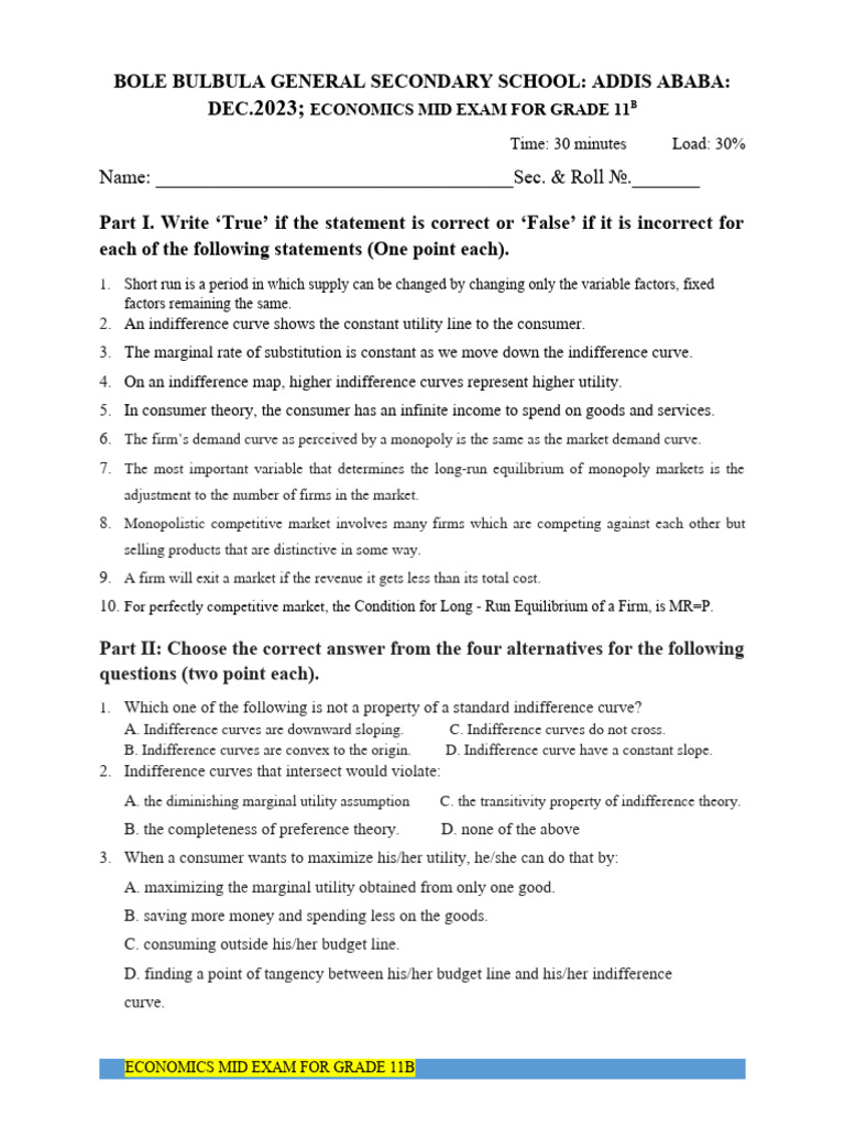 Bole Bulbula General Secondary School Addis Ababa | PDF | Perfect ...