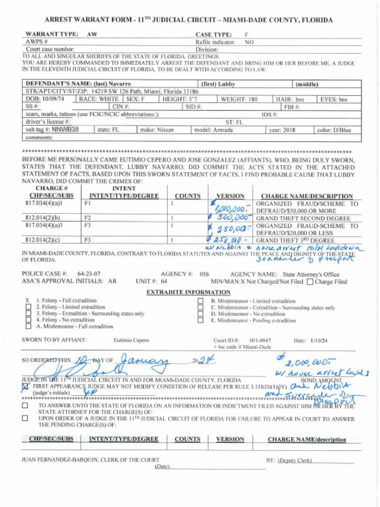 Lubby Navarro Arrest Warrant | PDF | Crime & Violence | Crimes