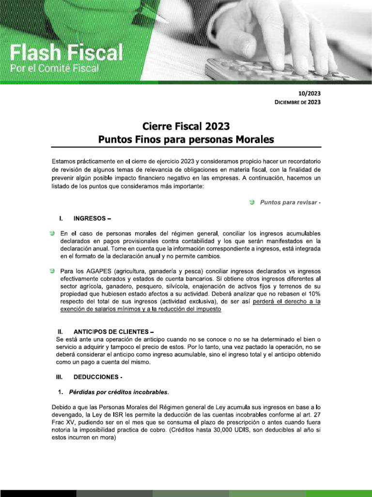 Cierre PM 2023 Puntos Finos | PDF