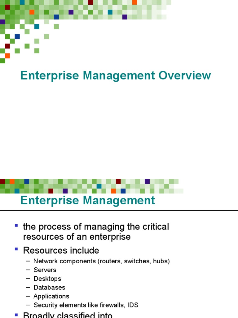 Enterprise & Network Management Guide | PDF | Data Transmission | Computer Network