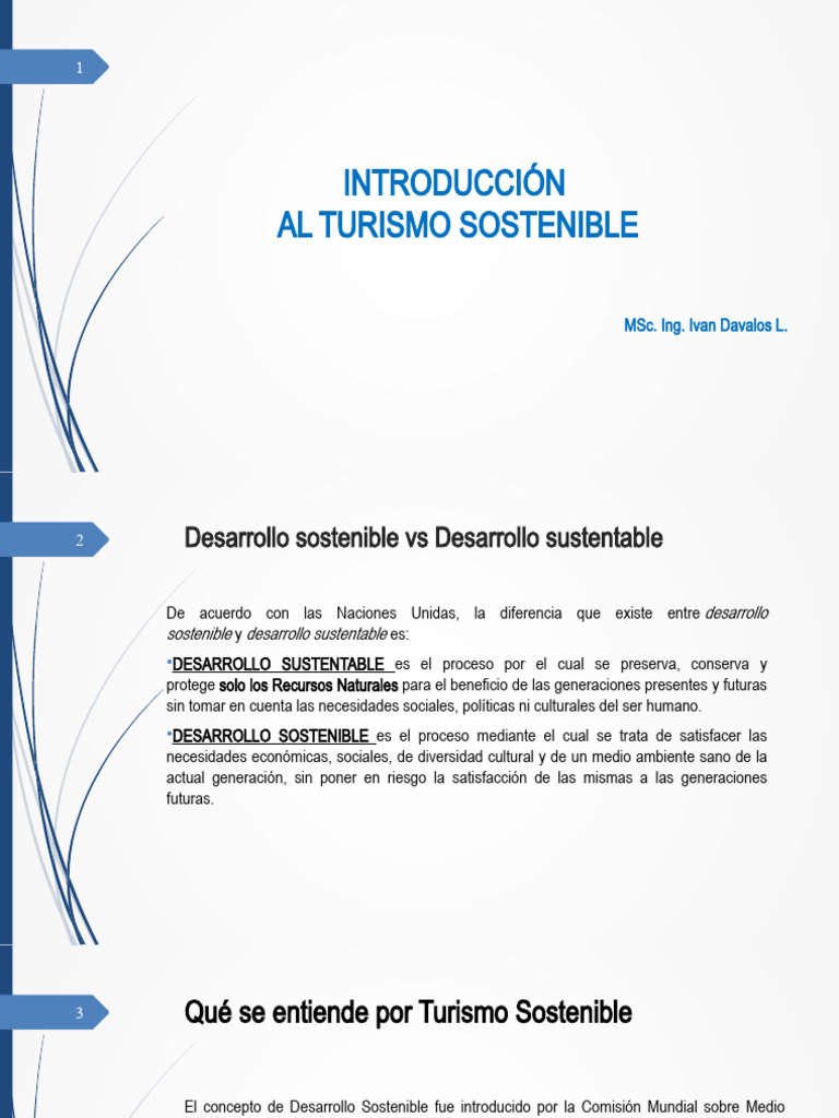 Unidad 1. Introducción Al Turismo Sostenible | PDF | Sustentabilidad ...