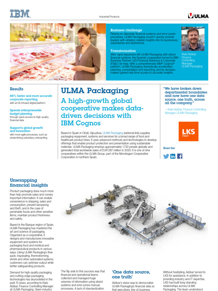 ULMA Packaging | PDF | Ibm | Analytics