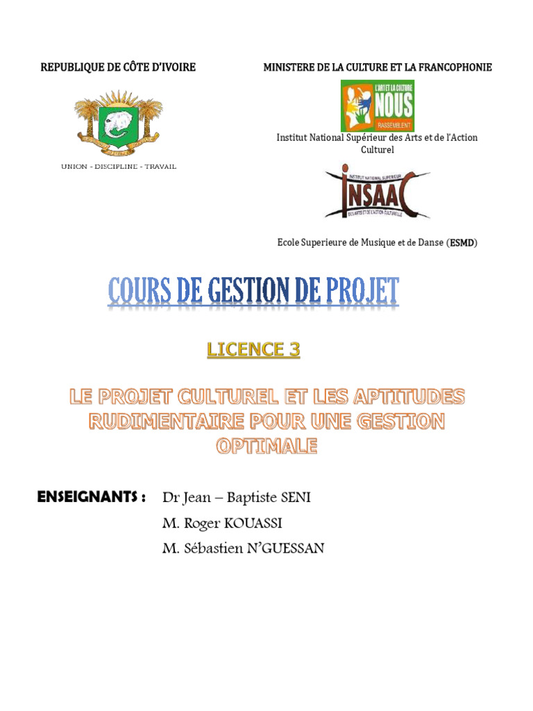 Cours de Gestion de Projet Licence 3 | PDF