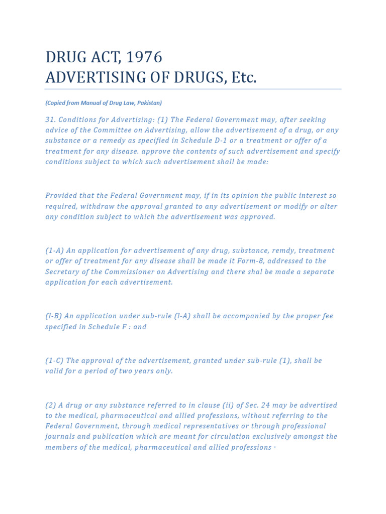 Advertising Rules | PDF | Drugs | Medicine