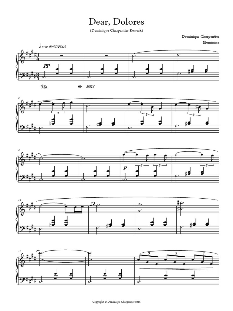 Dear Dolores Piano Sheet | PDF