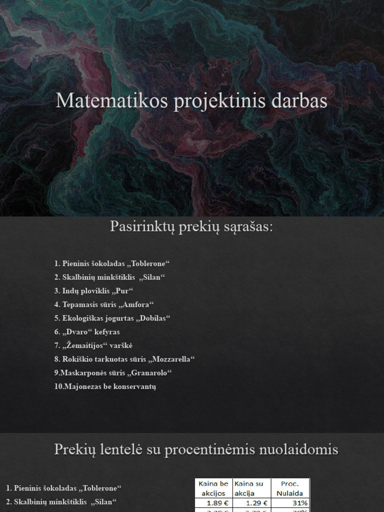 matematikos projektinis darbas | PDF