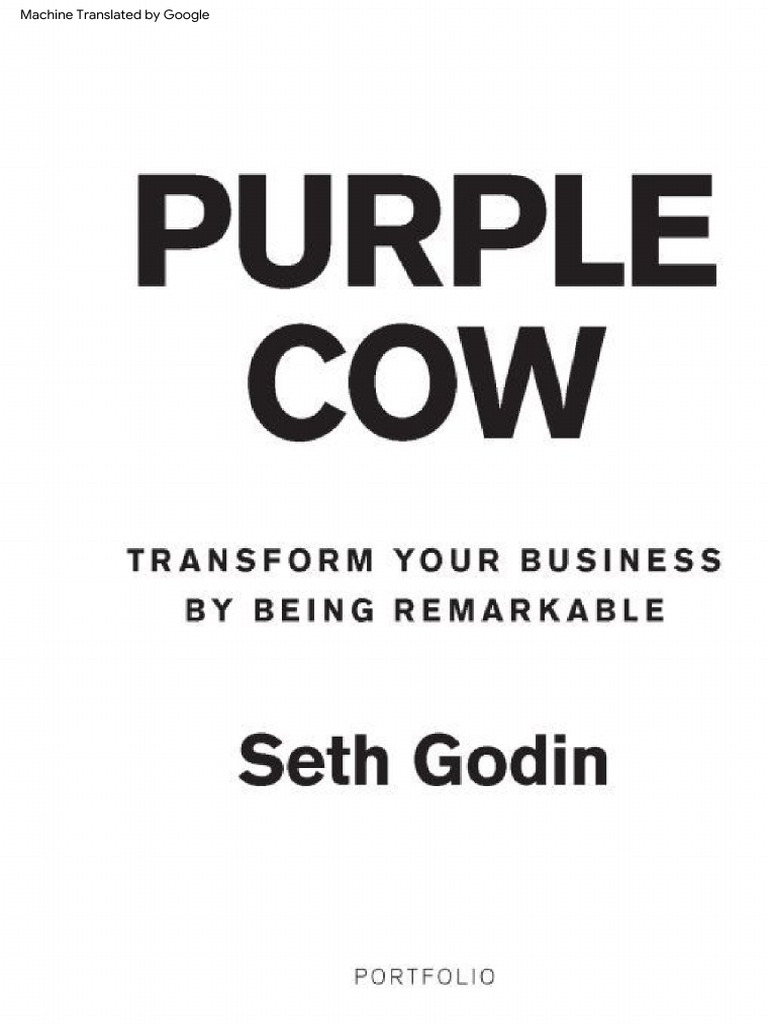 A Vaca Roxa Nova Edição - Seth Godin | PDF | Publicidade | Marketing