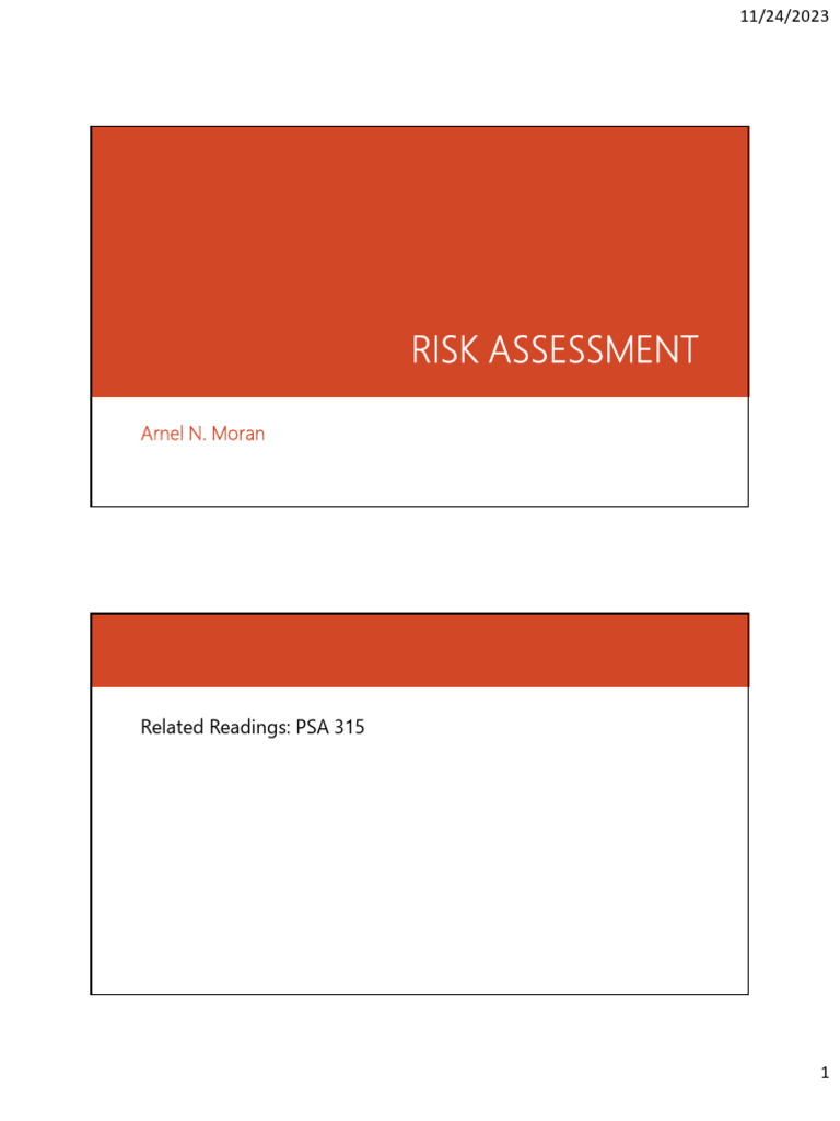 Risk Assessment | PDF | Internal Control | Audit