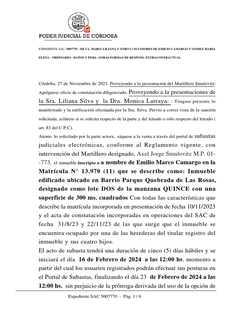 Decreto de Subasta 0h5iwup | PDF | Finanzas y dinero | Ciencias sociales