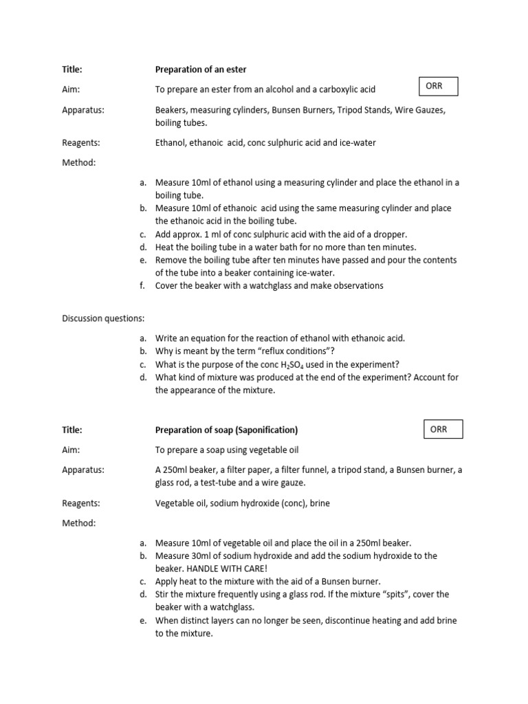 Esterification and Saponification | PDF | Ester | Ethanol