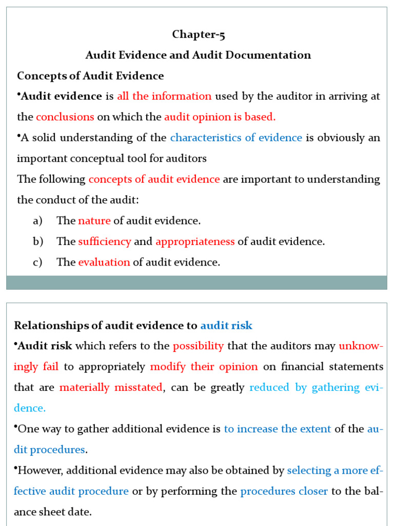 Ch5 Audit Evidence | PDF