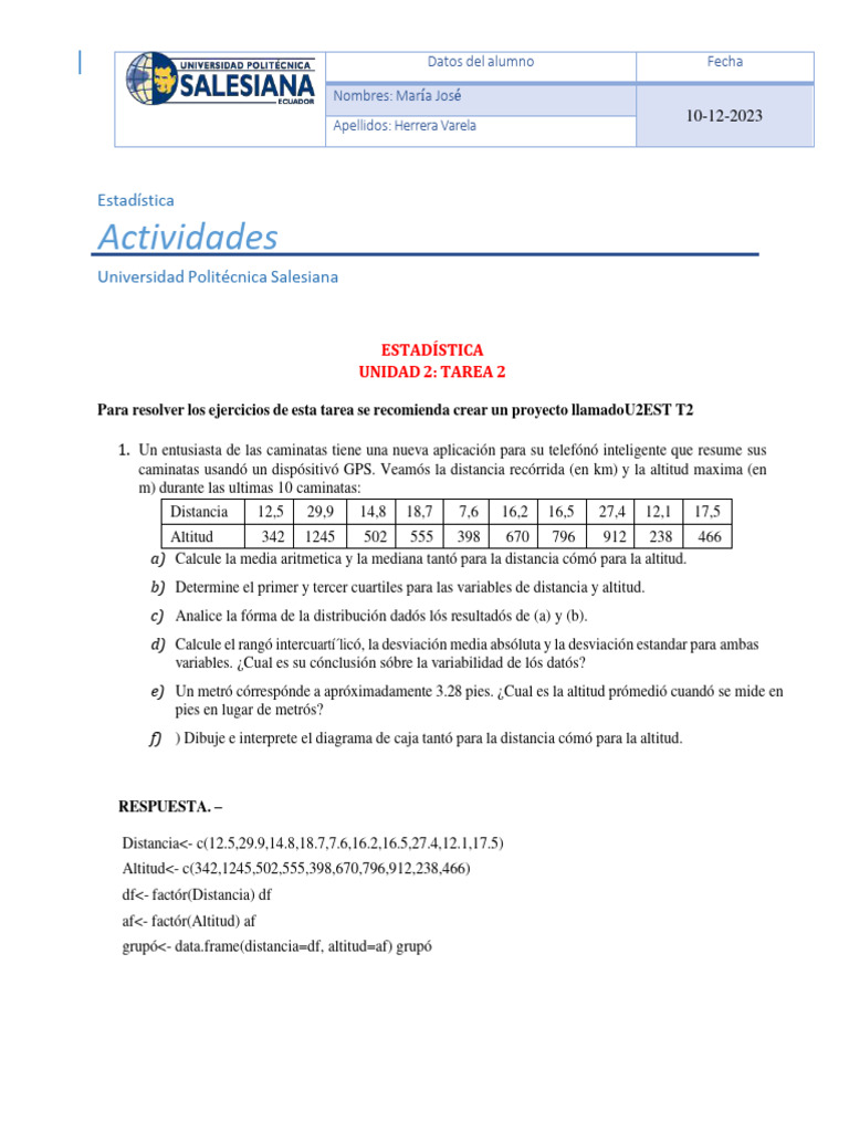 Herrera María Cbceesta U2 t2 | PDF | Análisis estadístico | Enseñanza de matemática