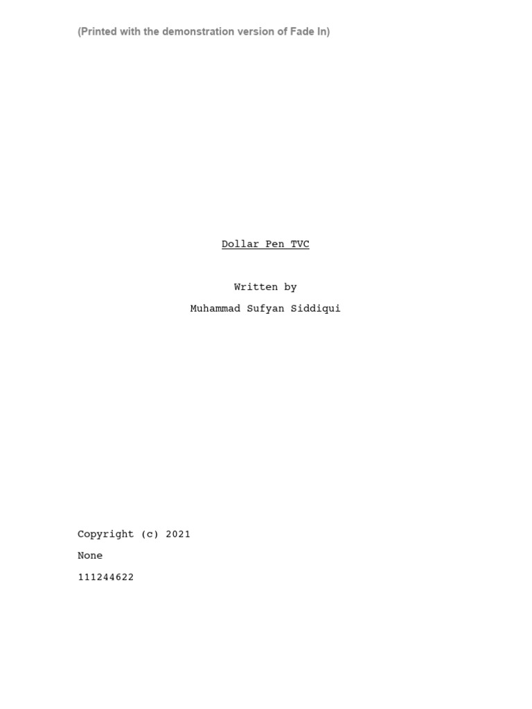 Recent Script TVC Dollar | PDF