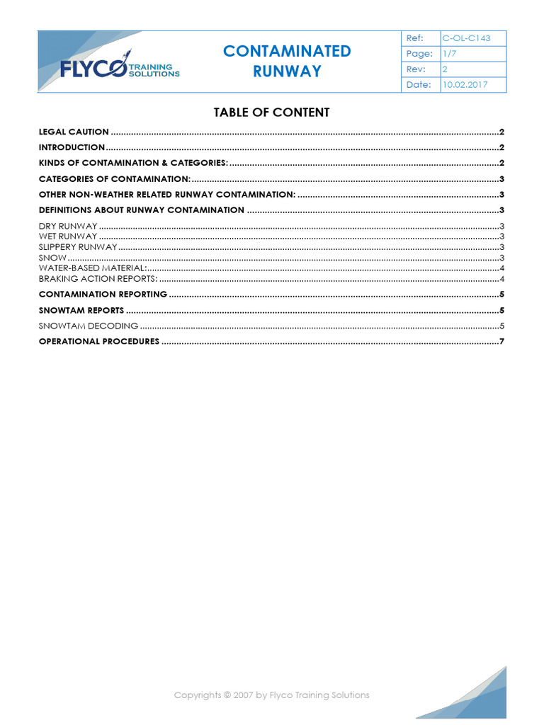 Contaminated Runway | PDF