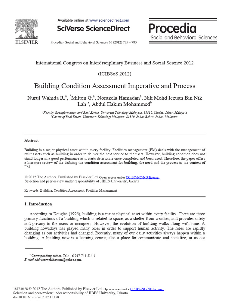 Building Condition Assessment Imperative and Process | PDF | Decision Making