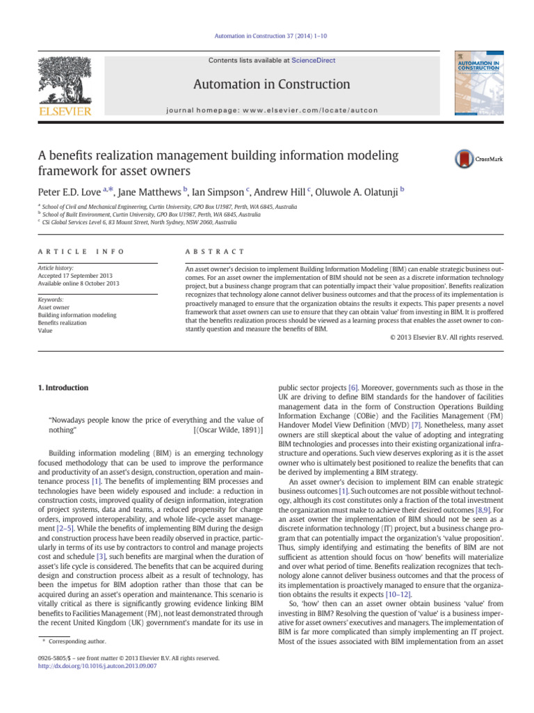 OK-A Benefits Realization Management Building Information Modeling ...