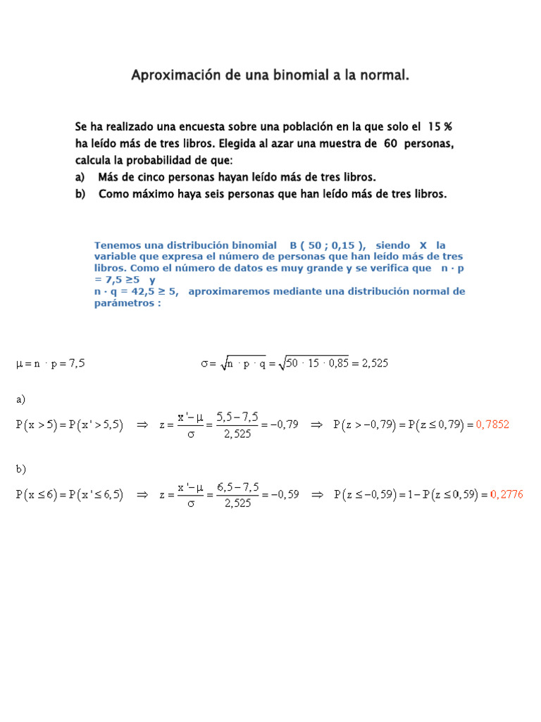 Aproximacion de Una Binomial A La Normal | PDF