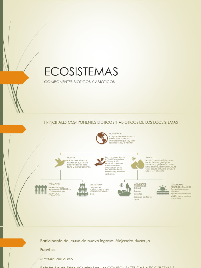 Componentes de Ecosistemas: Bióticos y Abióticos | PDF | Ecosistema ...