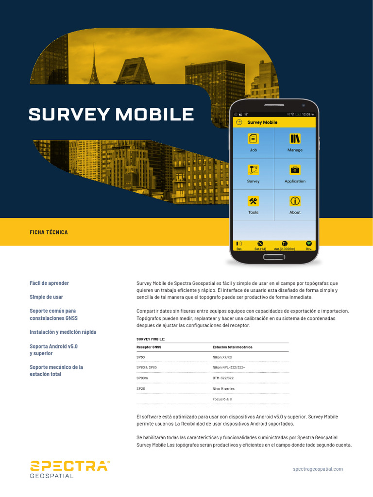 SurveyMobile Datasheet SP33 | PDF | Topografía | Informática