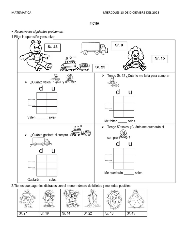 Ficha de Matematica 13 de Diciembre Del 2023 | PDF
