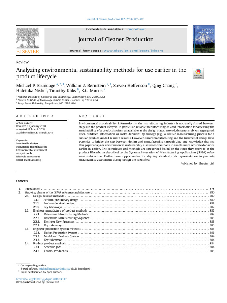 Analyzing Environmental Sustainability Methods | PDF | Life Cycle ...